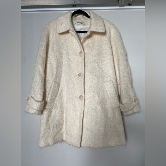 Appleseed's | Jackets & Coats | Vintage Appleseeds Mohair Wool Pea Coat White Petite Large ...